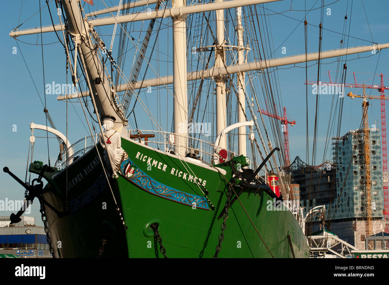 Germany Hamburg floating Museum sailing ship Rickmer Rickmers in ...