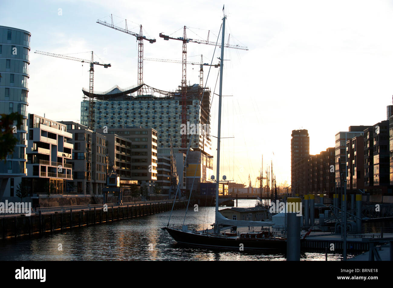 Germany Hamburg , New harbour city with opera house Elbphilharmonie at ...