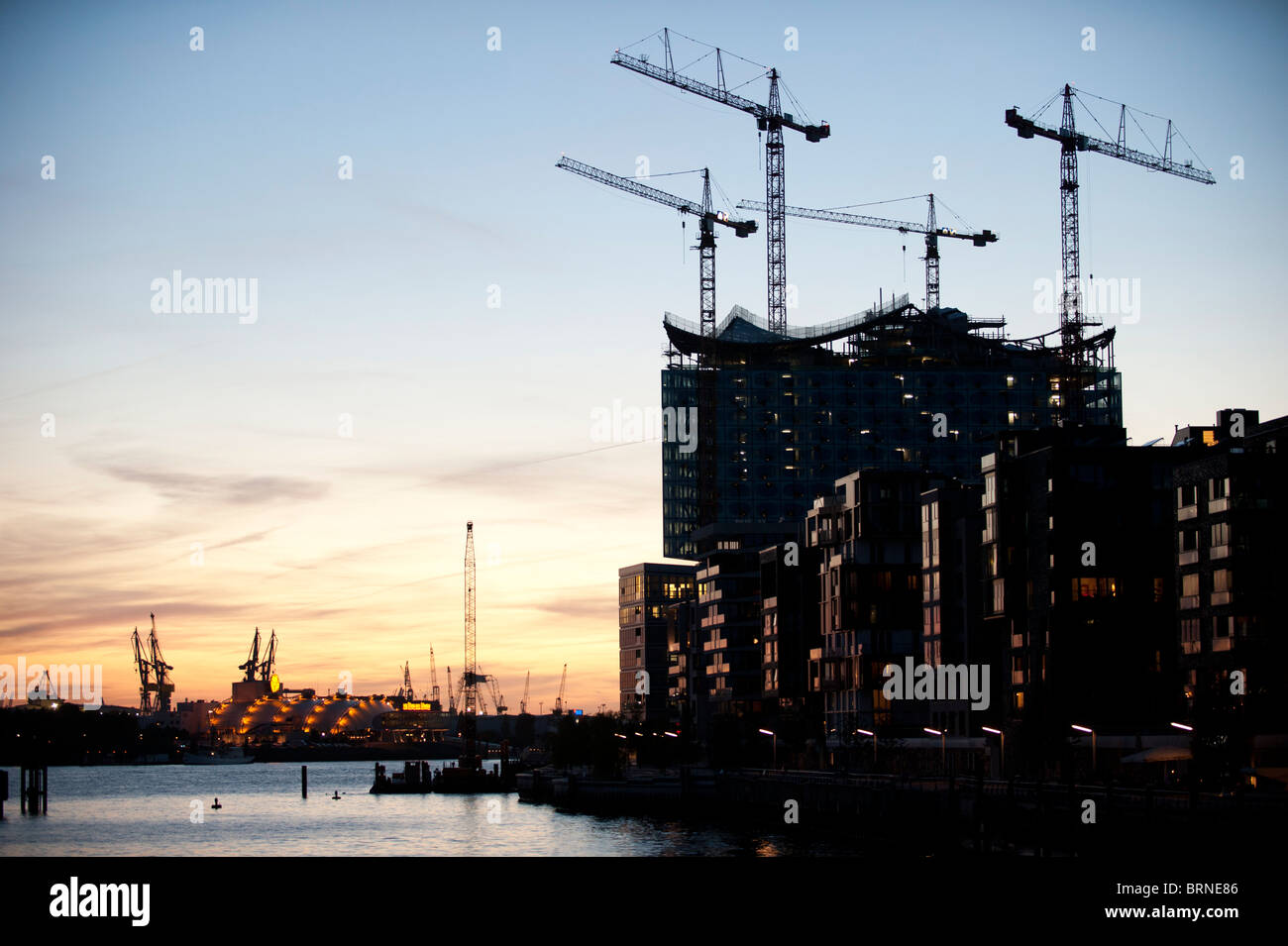 Germany Hamburg , New harbour city with opera house Elbphilharmonie at ...