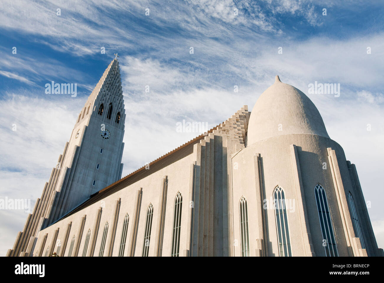The iconic Hallgrims Kirkja in Reykjavik, Icelands largest church Stock ...
