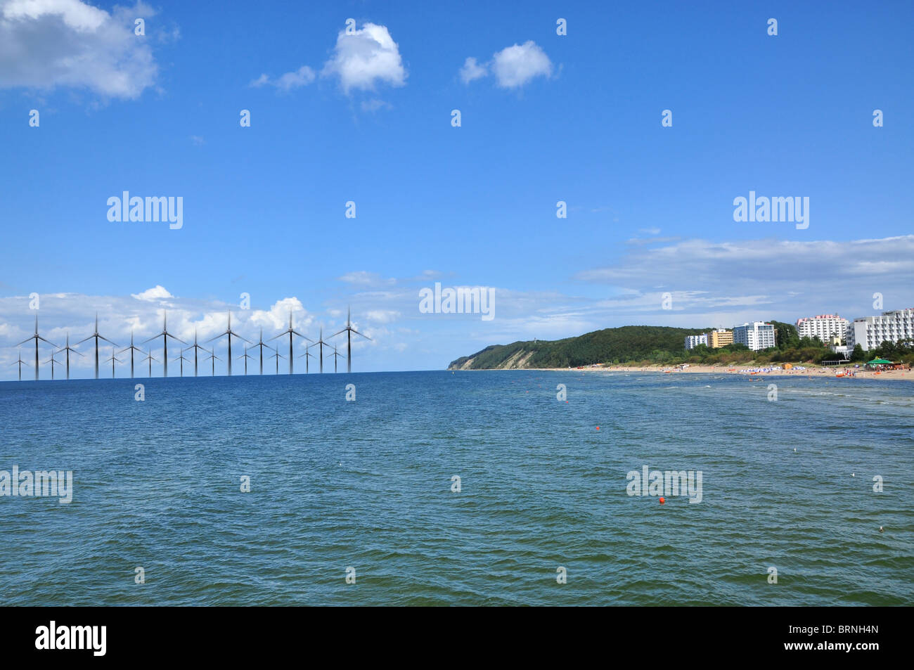 A lot of windmill at the sea coast Stock Photo - Alamy