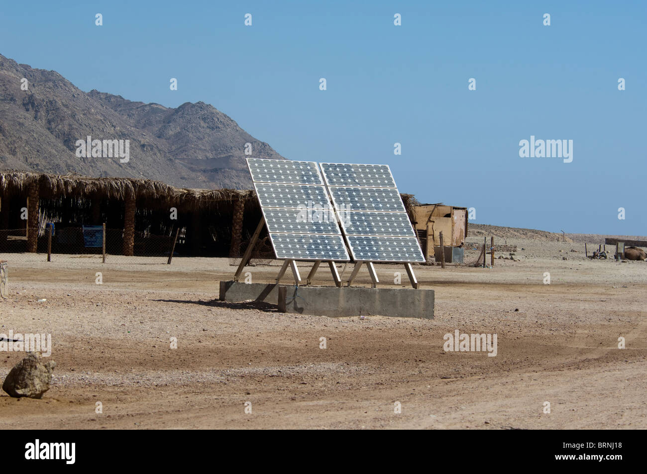 Solar Panels in the Desert Stock Photo - Alamy