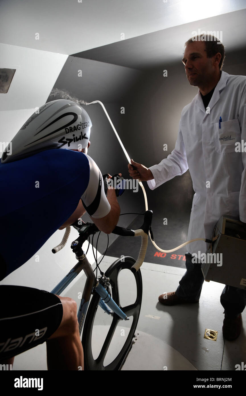 Aerodynamics expert Simon Smart uses a smoke test in a wind tunnel ...