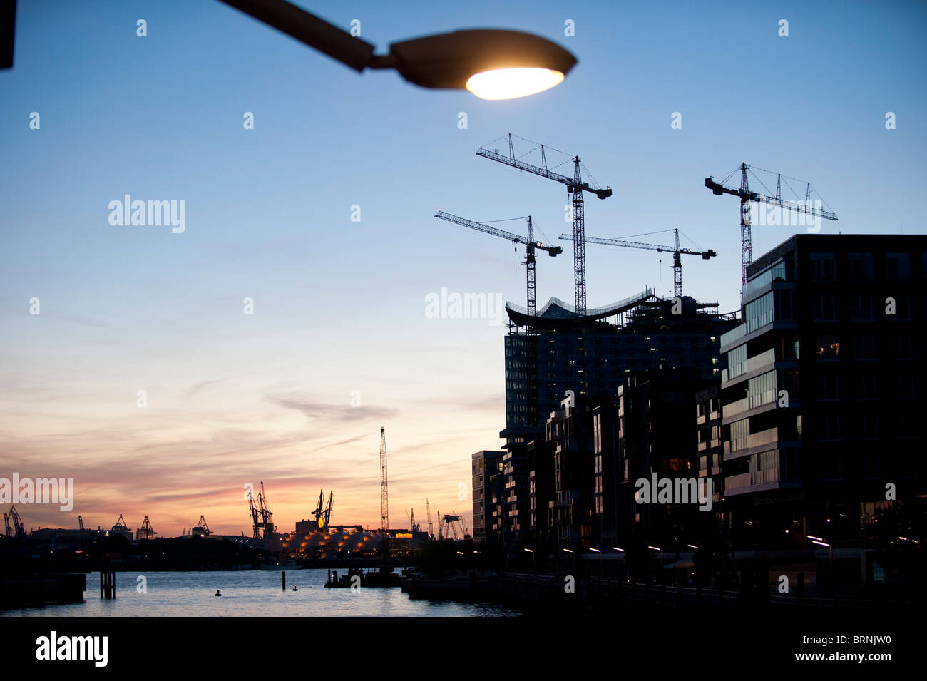 Germany Hamburg , New harbour city with opera house Elbphilharmonie at ...