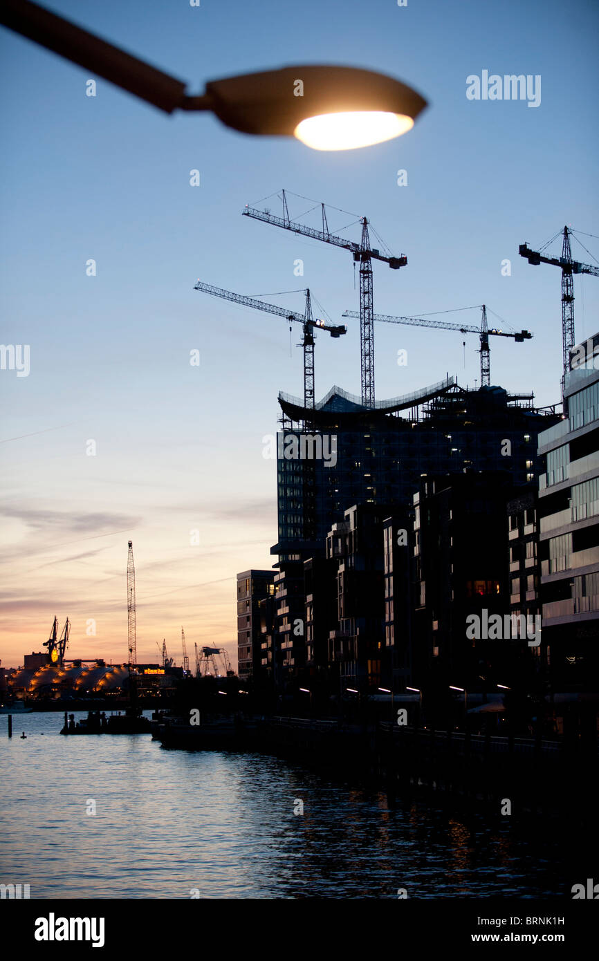 Germany Hamburg , New harbour city with opera house Elbphilharmonie at ...