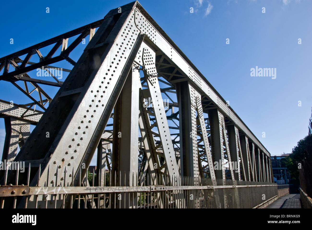 Iron built bridge girders Stock Photo - Alamy