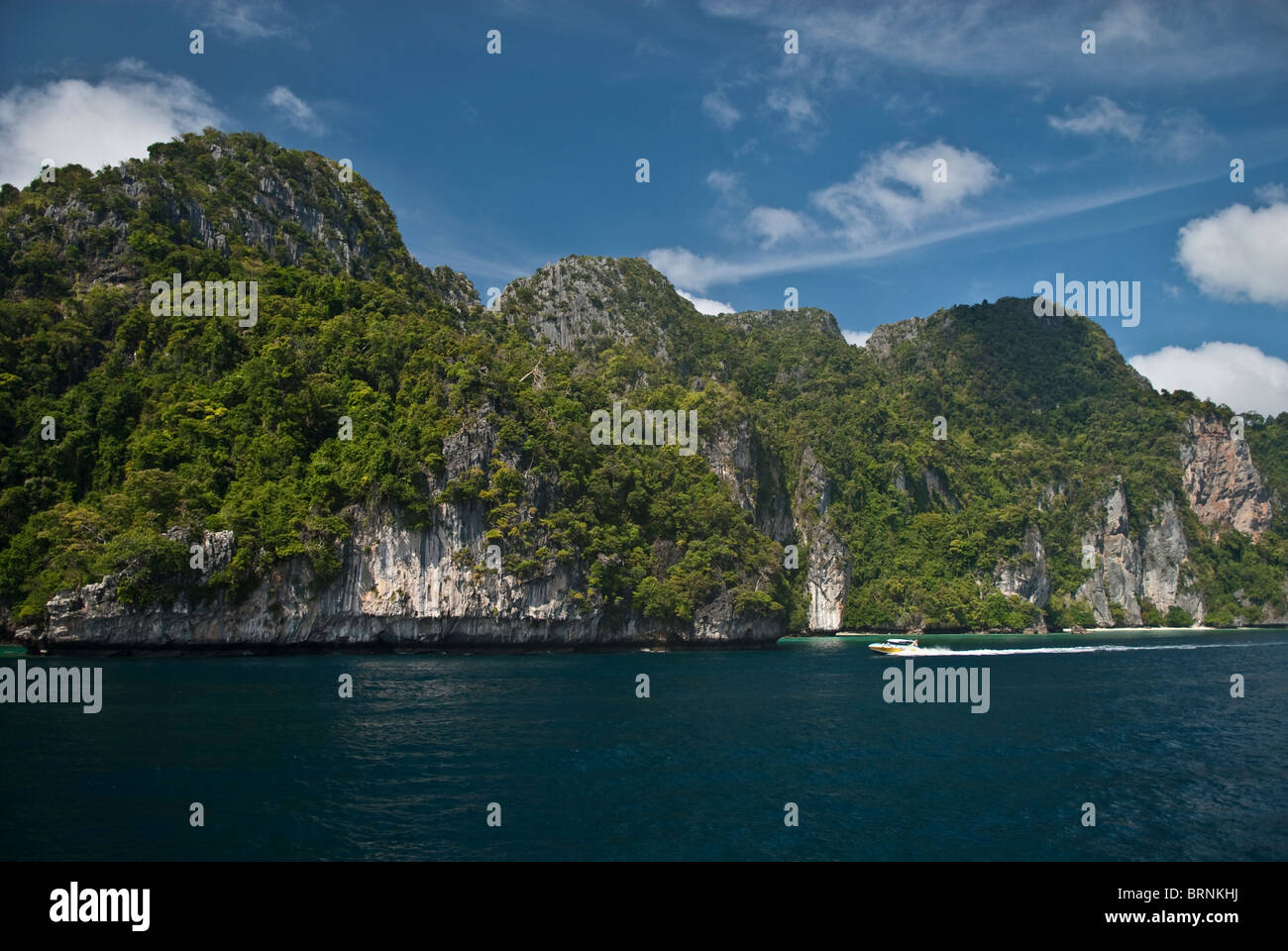 Limestone cliffs of Phi Phi island in Andaman Sea, Thailand Stock Photo ...