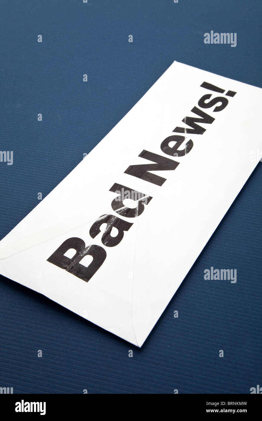 Bad News and envelope, concept of failure Stock Photo - Alamy