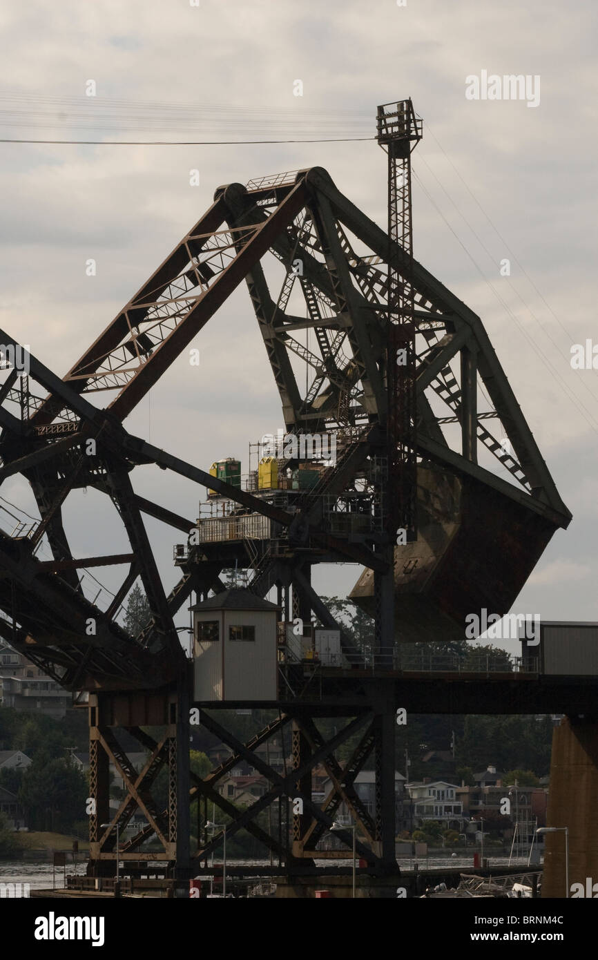 BNSF Railroad lifting bridge over Lake Washington Ship Canal Seattle ...
