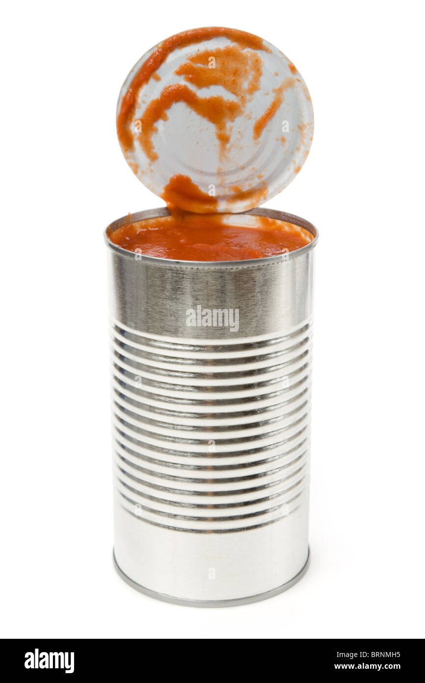 Can Tomato Sauce with white background Stock Photo - Alamy
