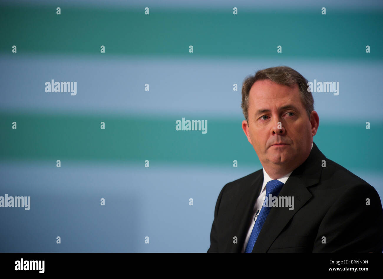 Defense Secretary Dr. Liam Fox, Speaks to delegates at the Conservative ...