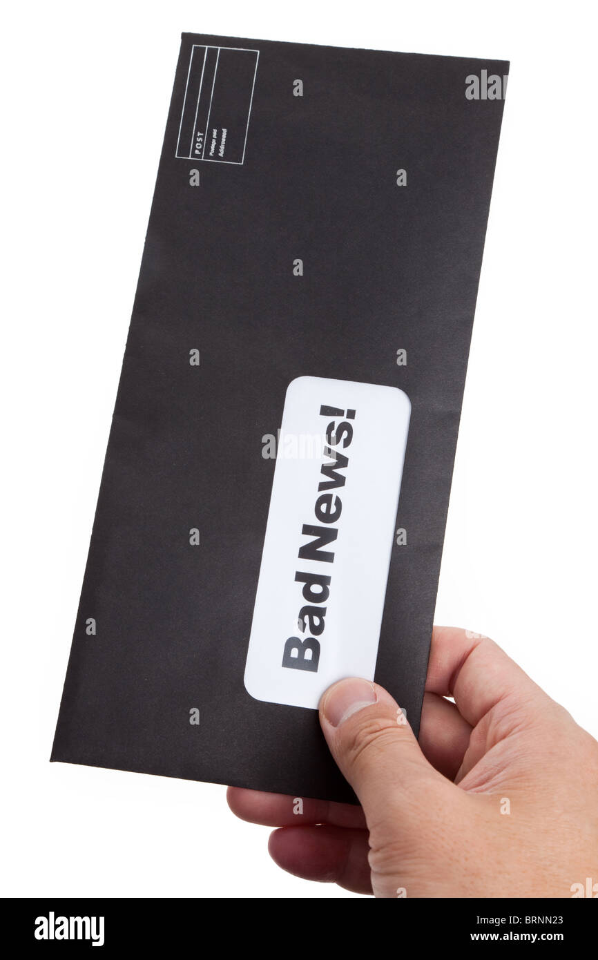 Bad News and envelope, concept of failure Stock Photo - Alamy