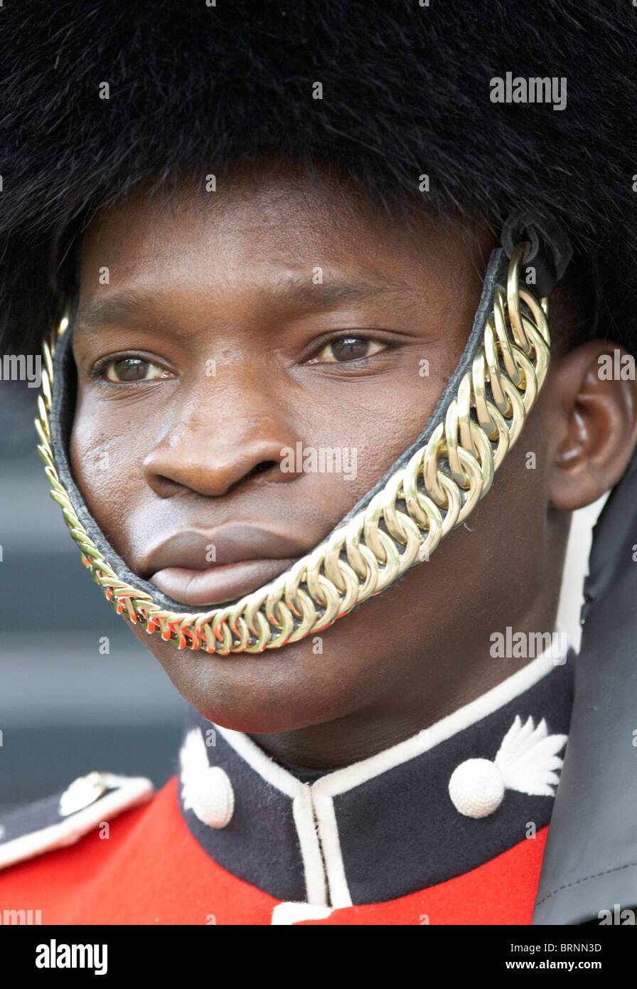 A Black Grenadier Royal Guard Soldier Clarence House London UK Europe ...