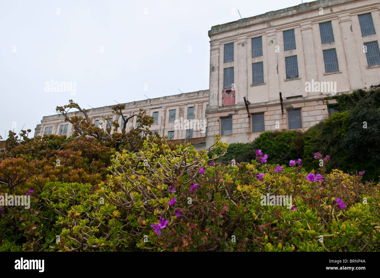 Exterior, cell block, Alcatraz Island, San Francisco, California, USA ...