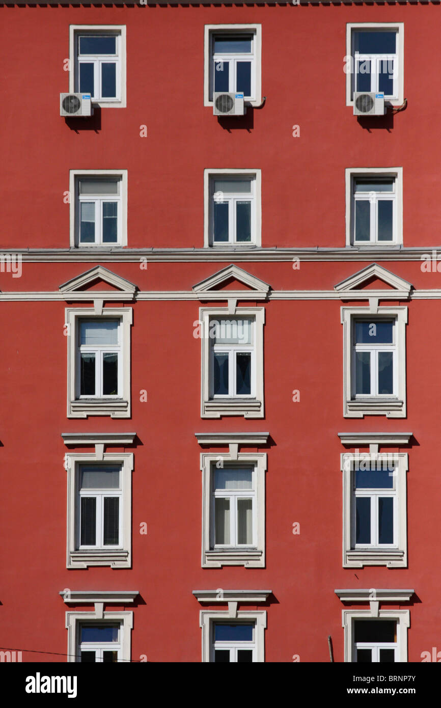 Red-painted building in central Sofia, Bulgaria Stock Photo - Alamy