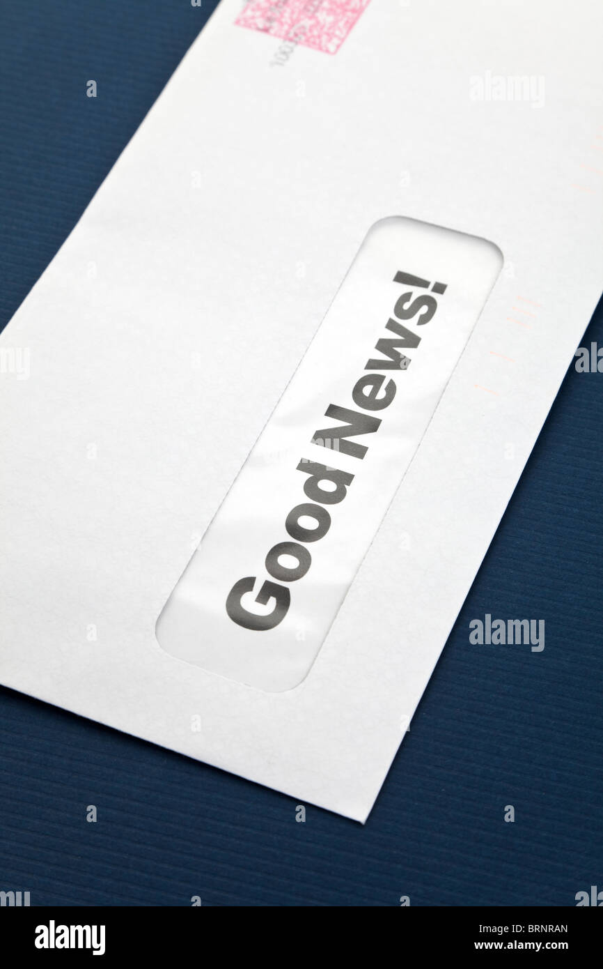 Good News and envelope, concept of success Stock Photo - Alamy