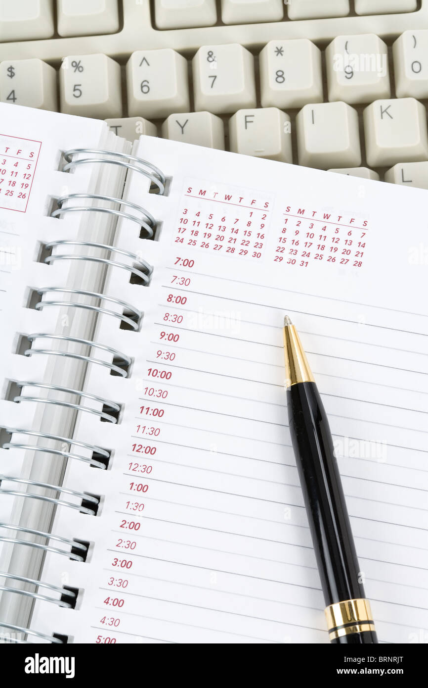calendar and computer keyboard close up Stock Photo - Alamy