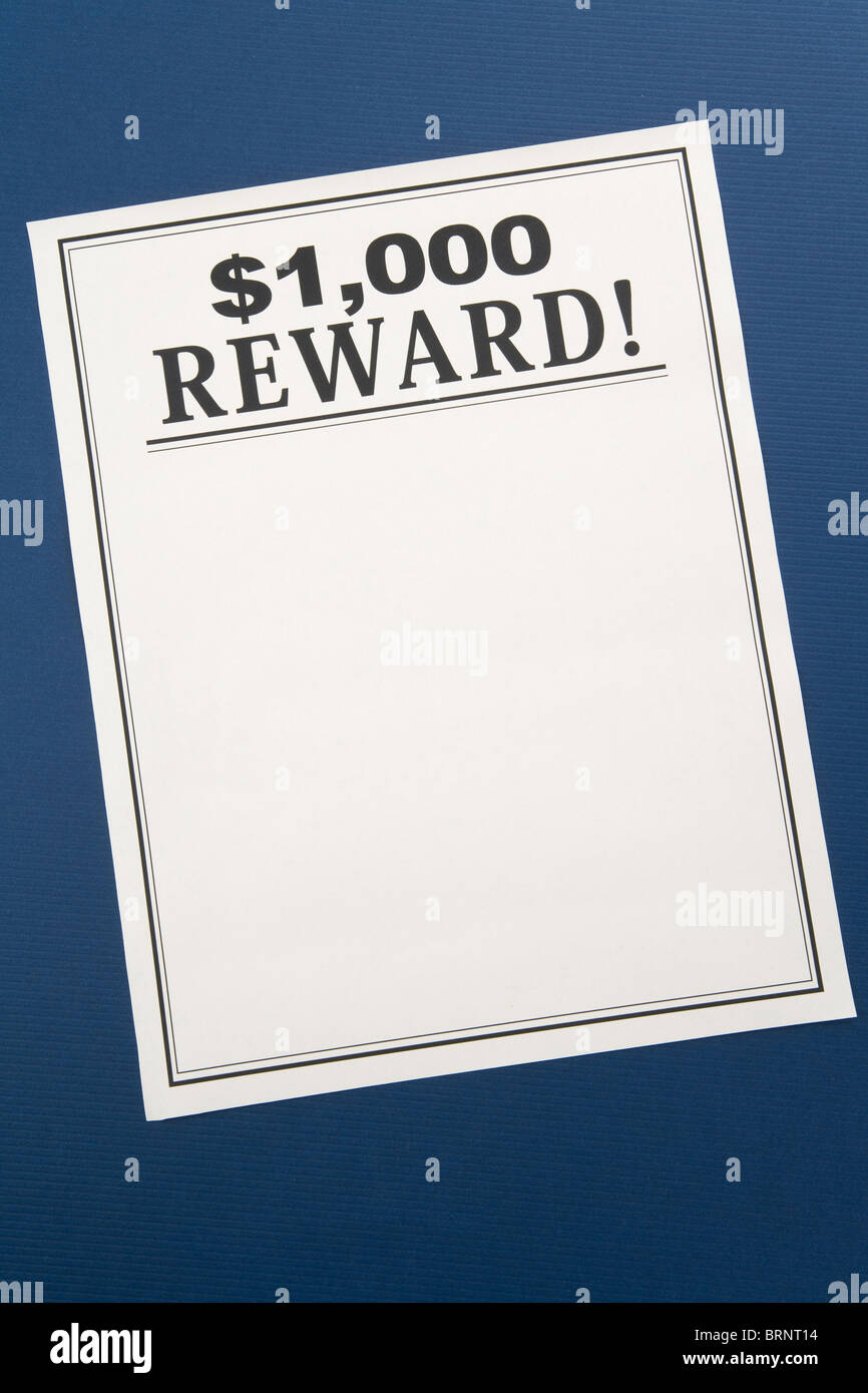 Reward poster hi-res stock photography and images - Alamy