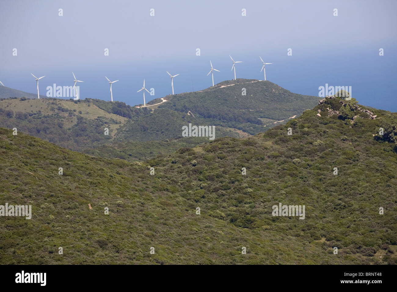 turbine wind farm turbines renewable power spain Stock Photo - Alamy