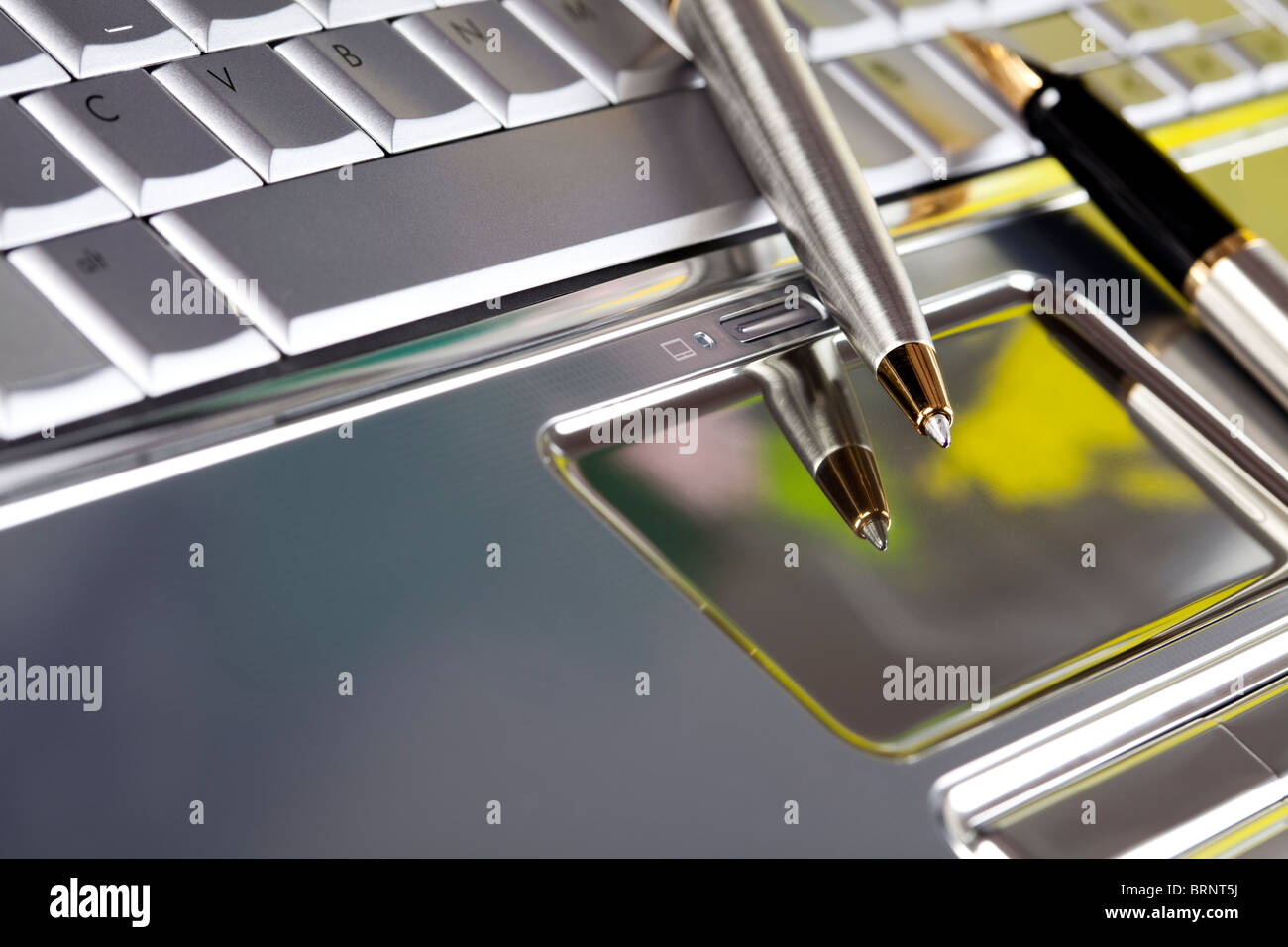Laptop & Ballpoint Stock Photo - Alamy