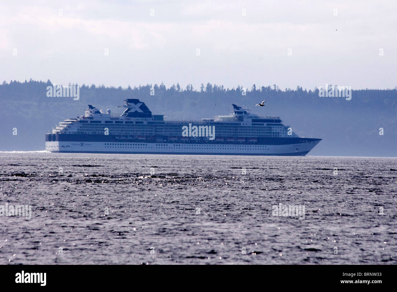 Celebrity Cruises liner on Seattle to Alaska cruises through Puget ...
