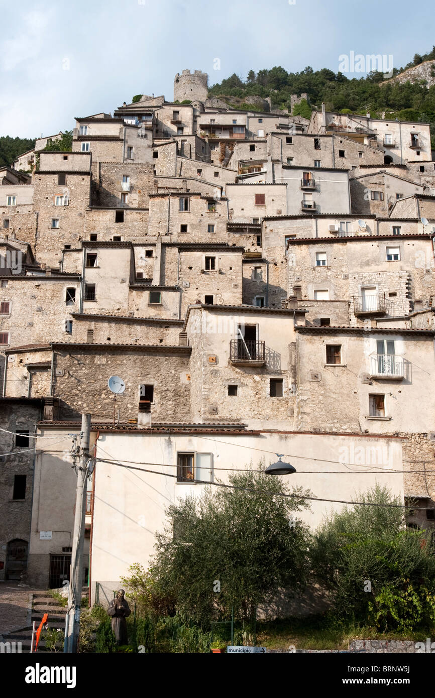 old Italian rural town village Pesche Molise Italy Stock Photo - Alamy