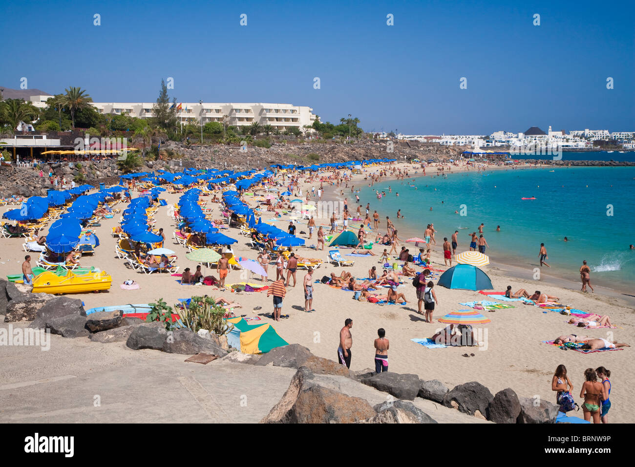 Playa Dorada beach, Playa Blanca, Lanzarote Stock Photo - Alamy