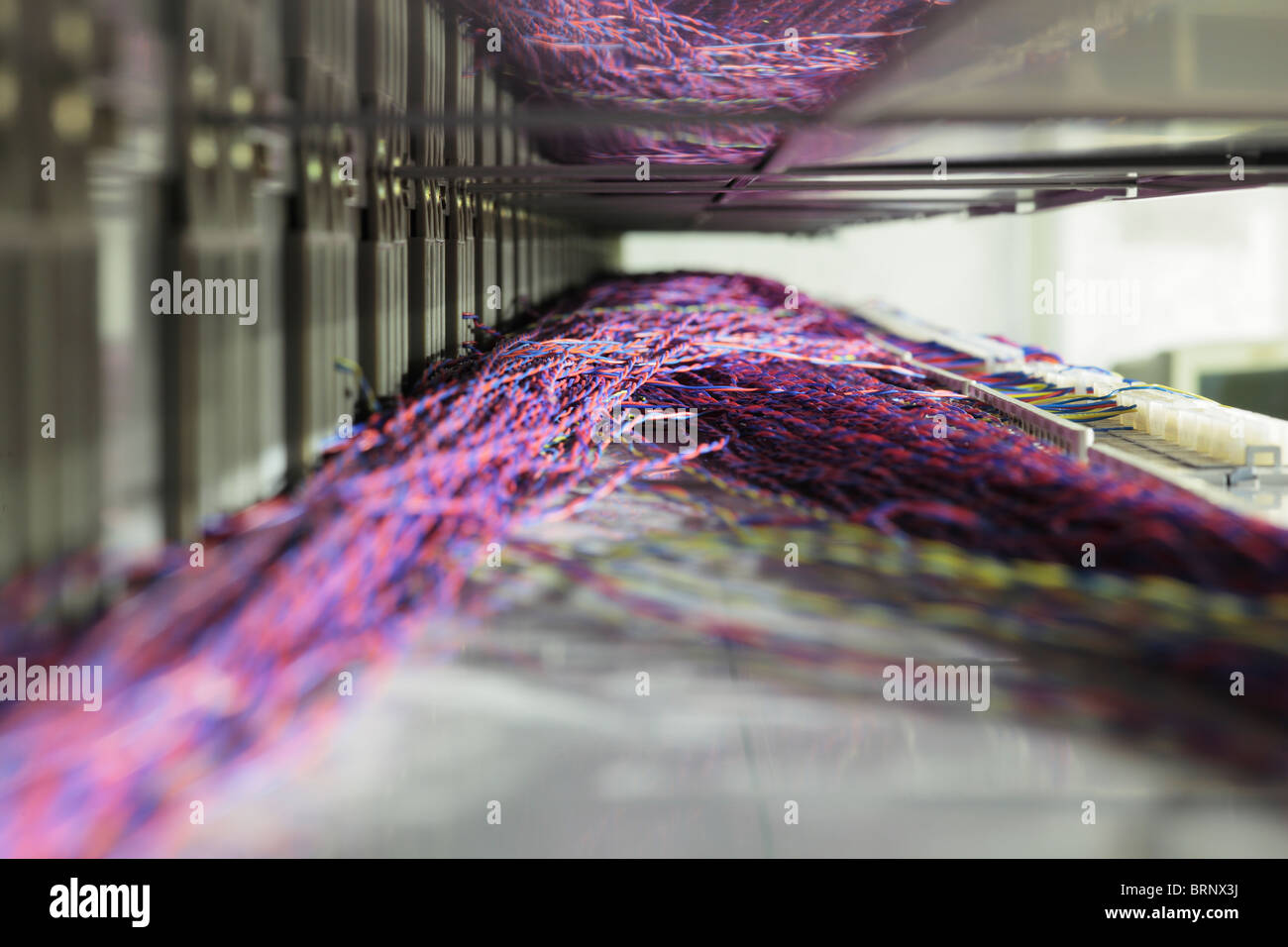 Wires in old telephone central Stock Photo - Alamy
