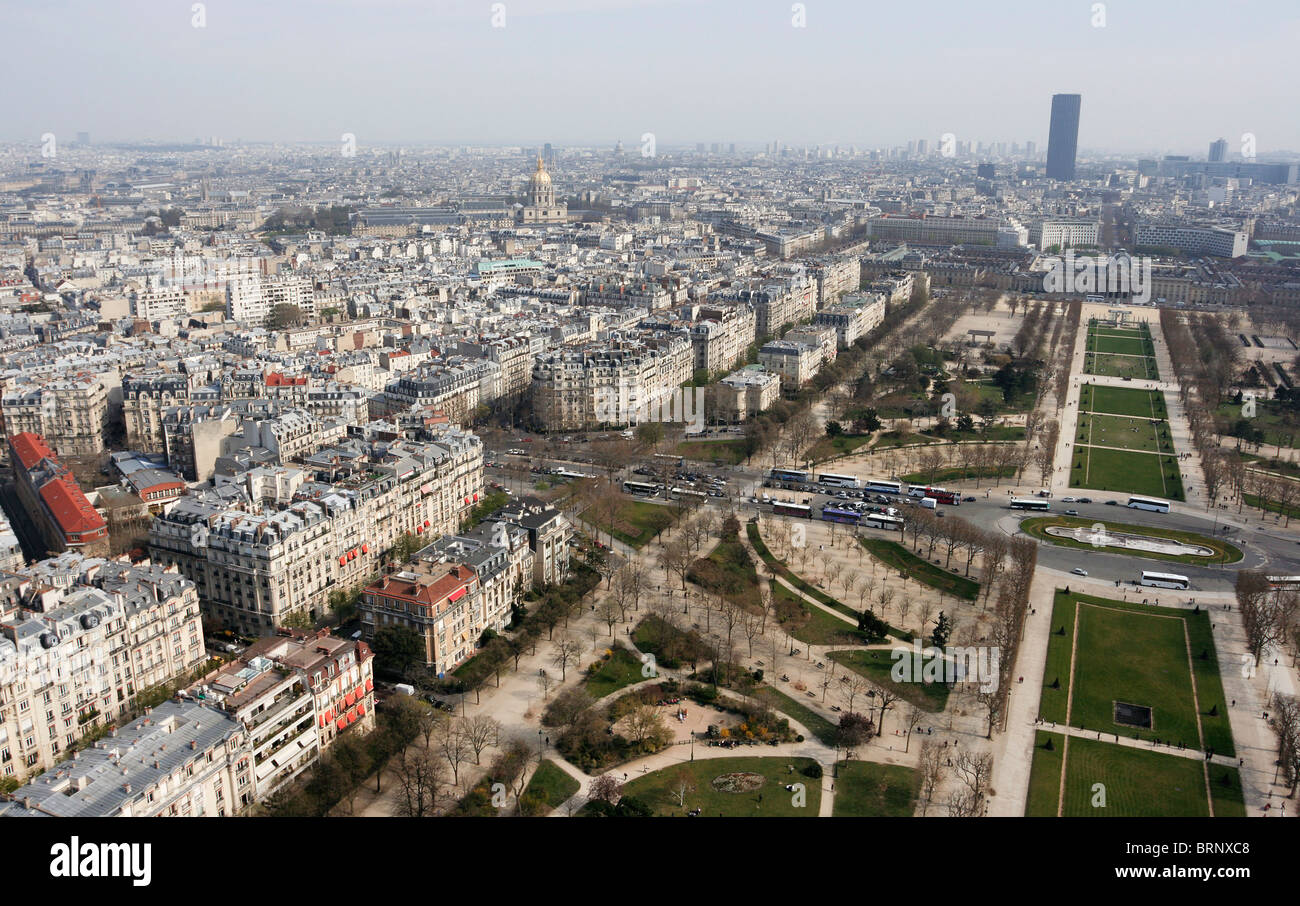Aerial view of Paris from the second floor of Eiffel Tower Stock Photo ...