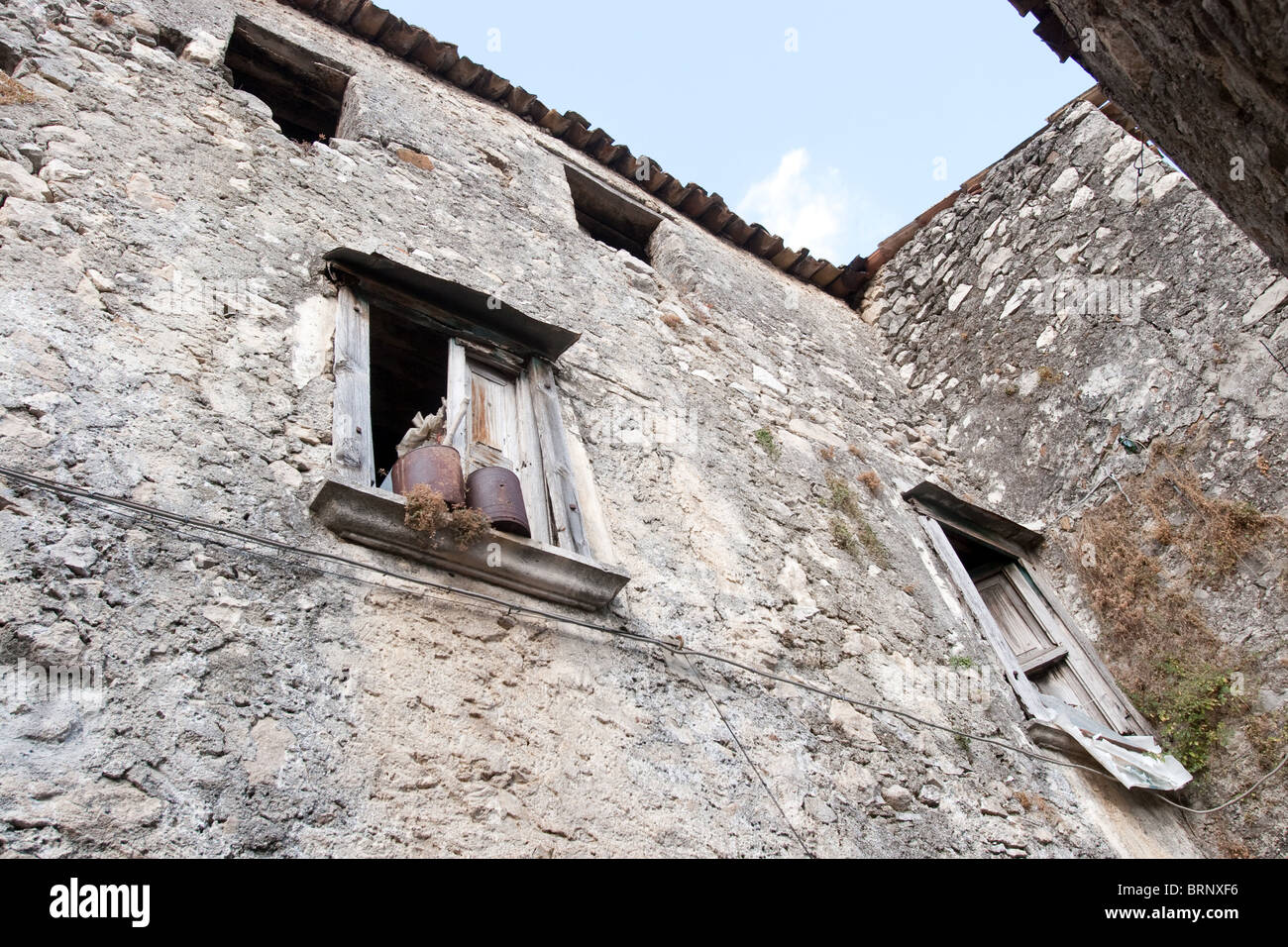 old Italian rural town village Pesche Molise Italy Stock Photo - Alamy