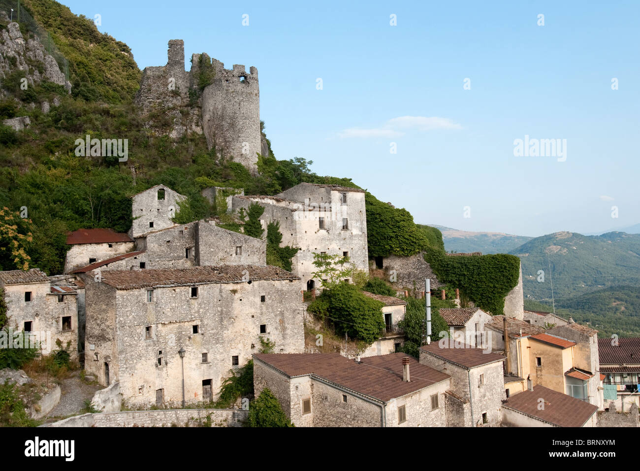 old Italian rural village Pesche Molise Italy Stock Photo - Alamy