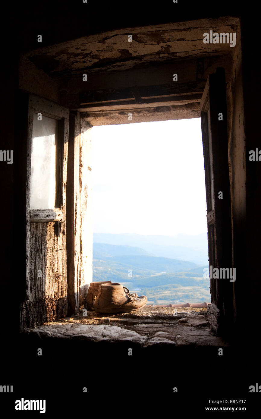 old Italian rural town village Pesche Molise Italy Stock Photo - Alamy