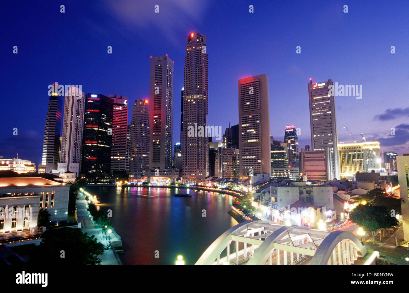Singapore, Marina Bay, Boat Quay Stock Photo - Alamy