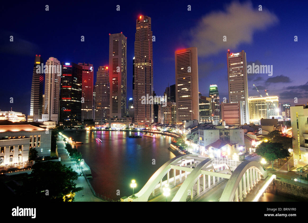 Singapore, Marina Bay, Boat Quay Stock Photo - Alamy