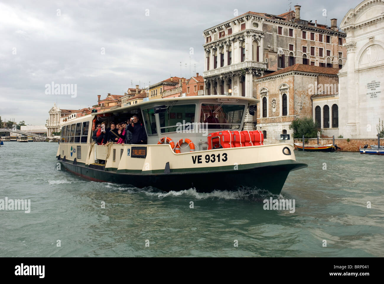 Water bus (vaporetto) on Grand Canal in Venice Stock Photo - Alamy
