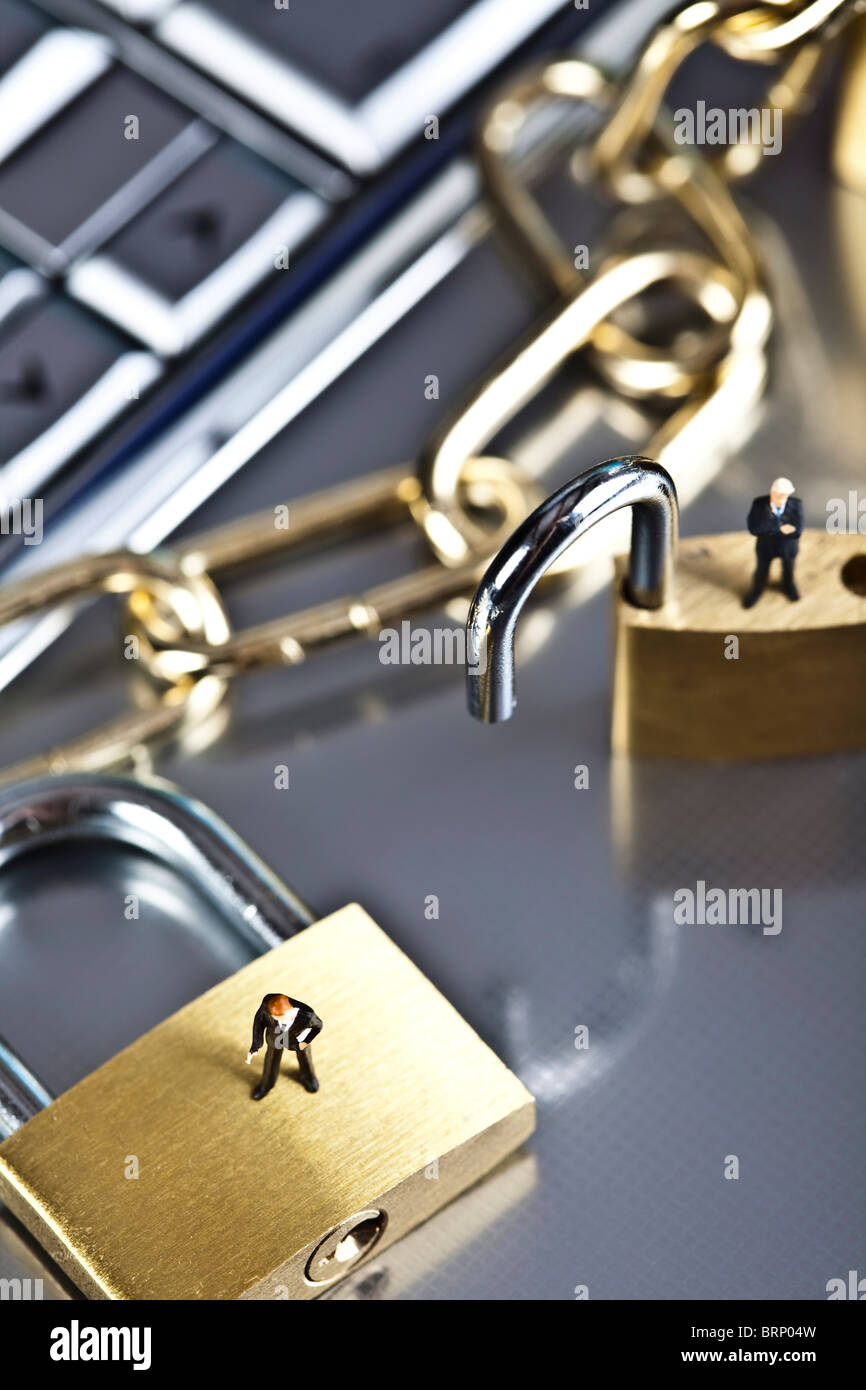 Locked mobile computer Stock Photo - Alamy