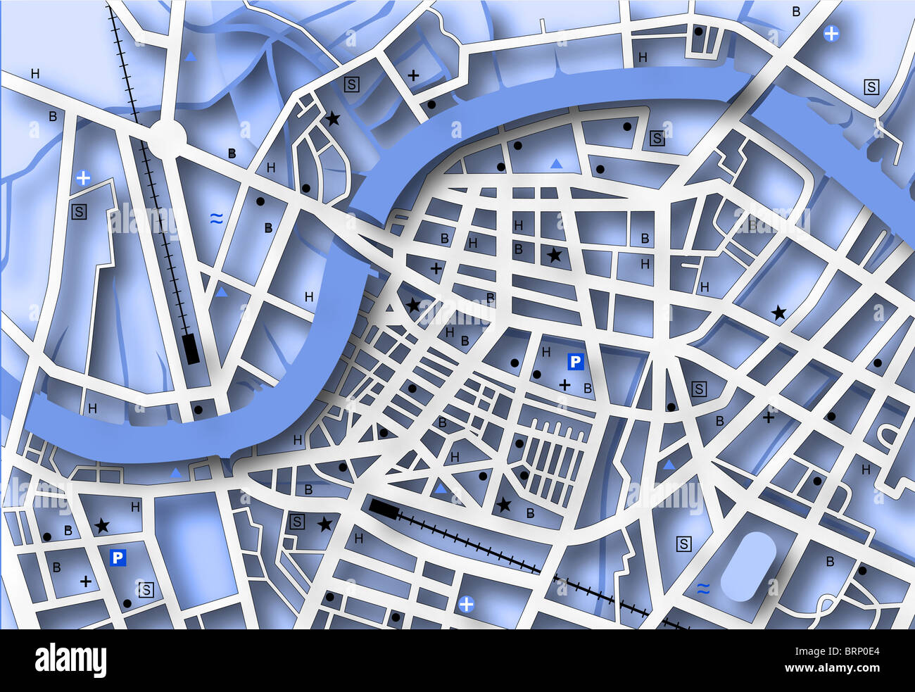 Illustrated street map generic city hi-res stock photography and images ...
