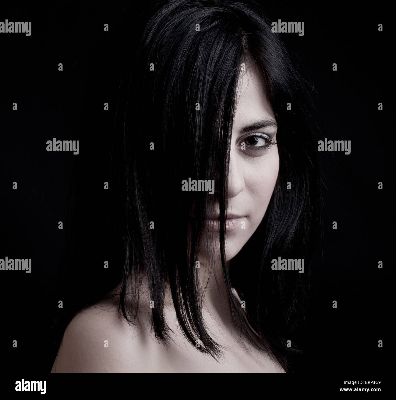 Portrait of Models Face in Black and white Stock Photo - Alamy