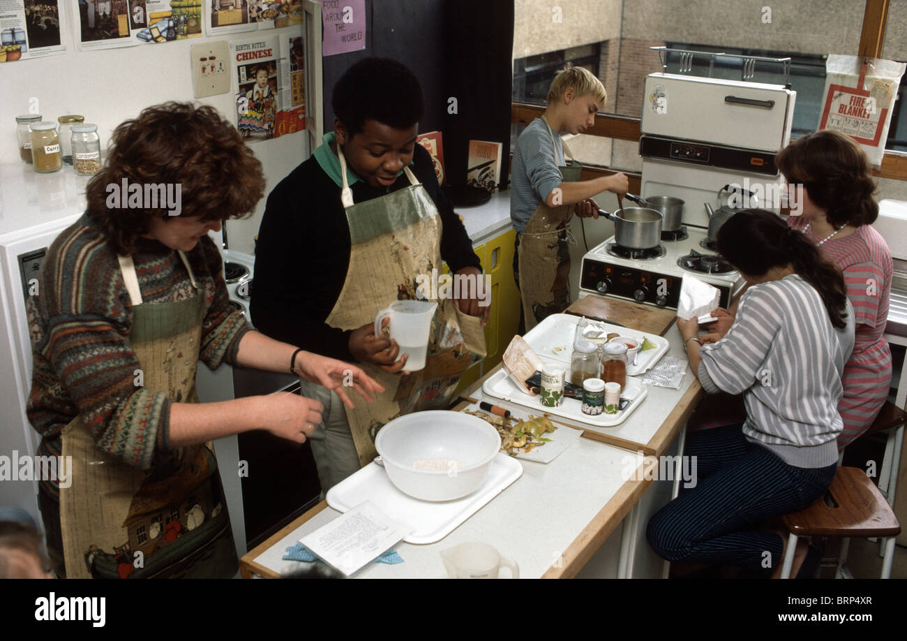 Historical image of girls in cooking class at Secondary school Stock ...