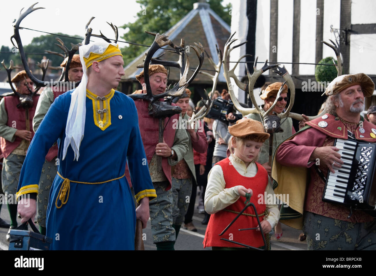 The Abbot's Bromley Horn Dance, Staffordshire, England Stock Photo - Alamy