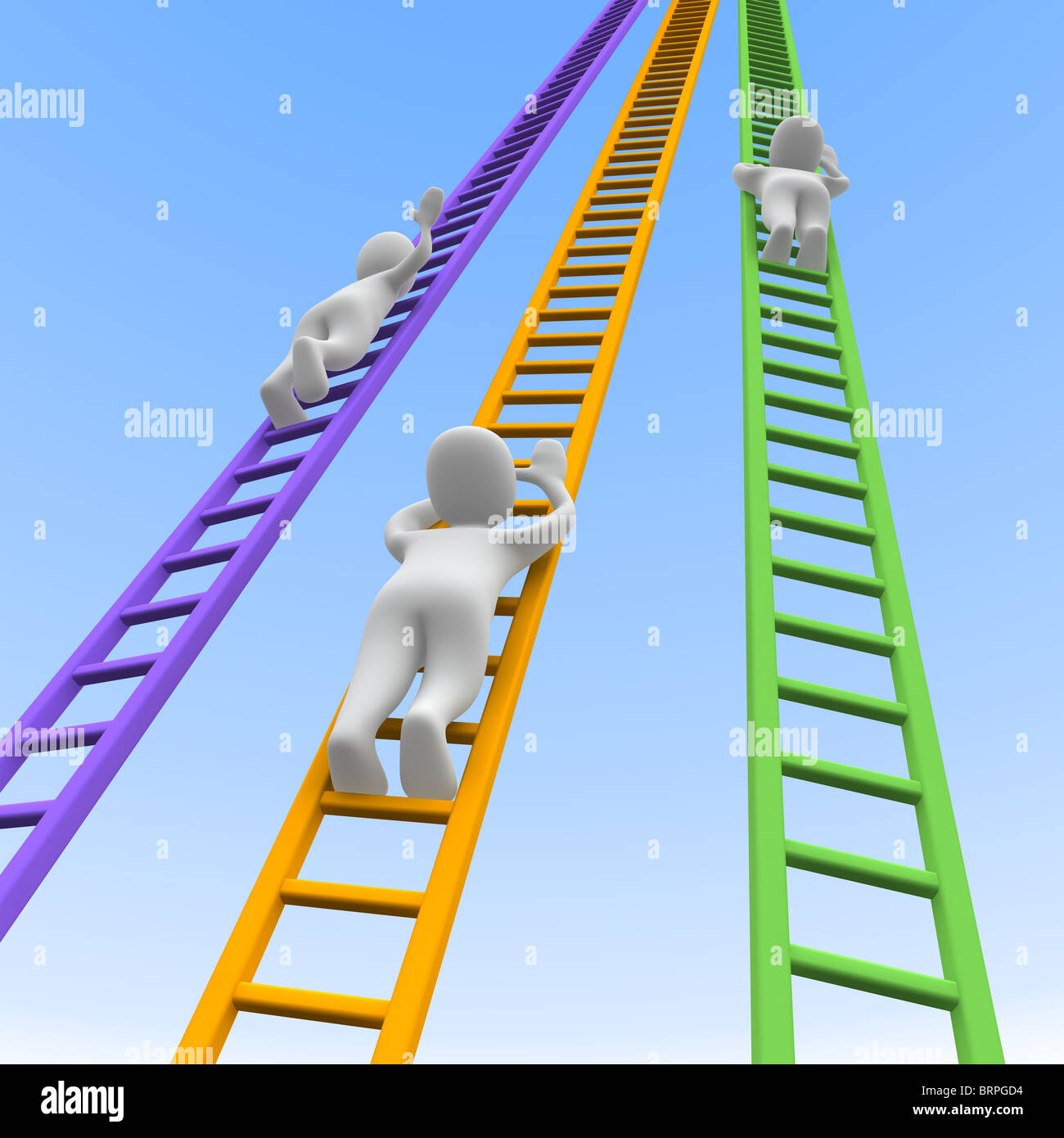 Competition and ladders. 3d rendered illustration Stock Photo - Alamy