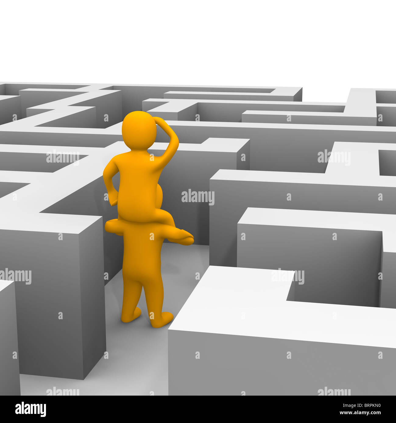 Finding path through labyrinth. 3d rendered illustration Stock Photo ...
