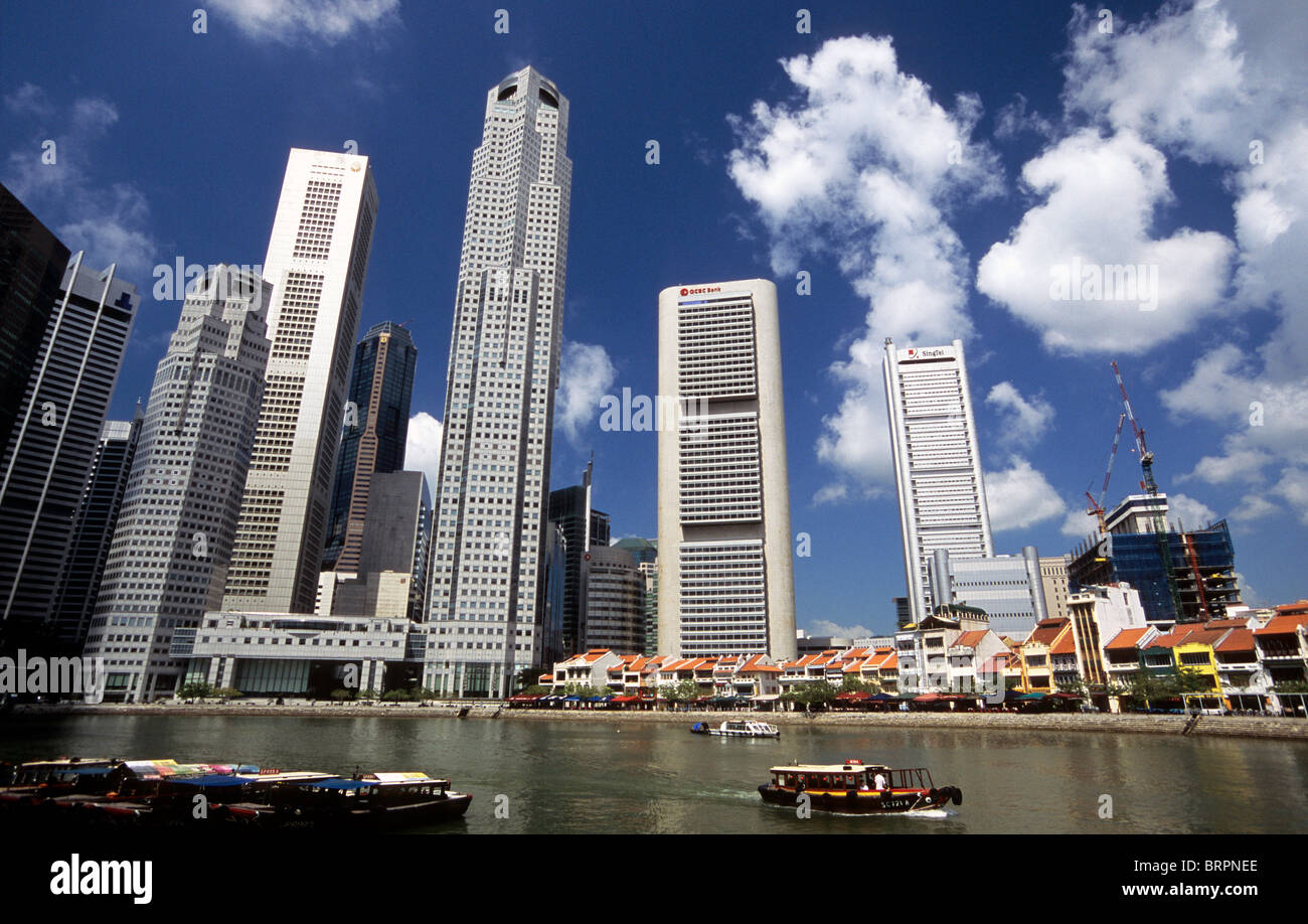 Singapore, Marina Bay, Singapore River, Boat Quay Stock Photo - Alamy