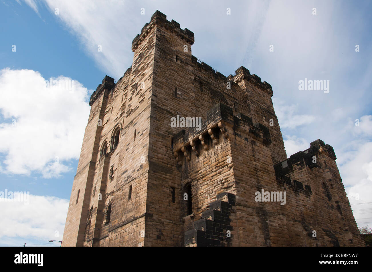 The Castle Keep (12th century Norman) seen over Castle Garth, Newcastle ...