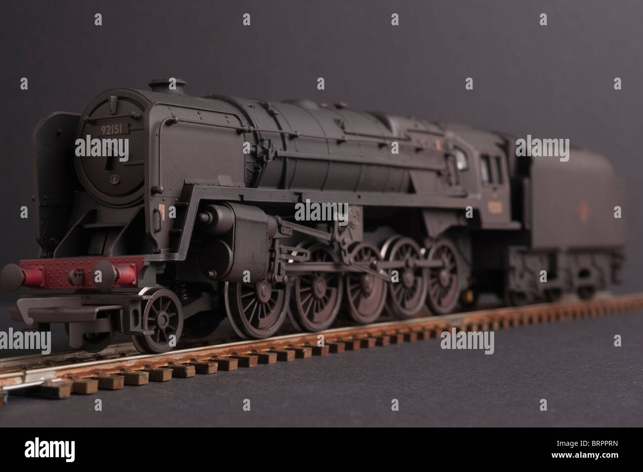 Class 9F Locomotive, BR, Weathered, front view Stock Photo - Alamy
