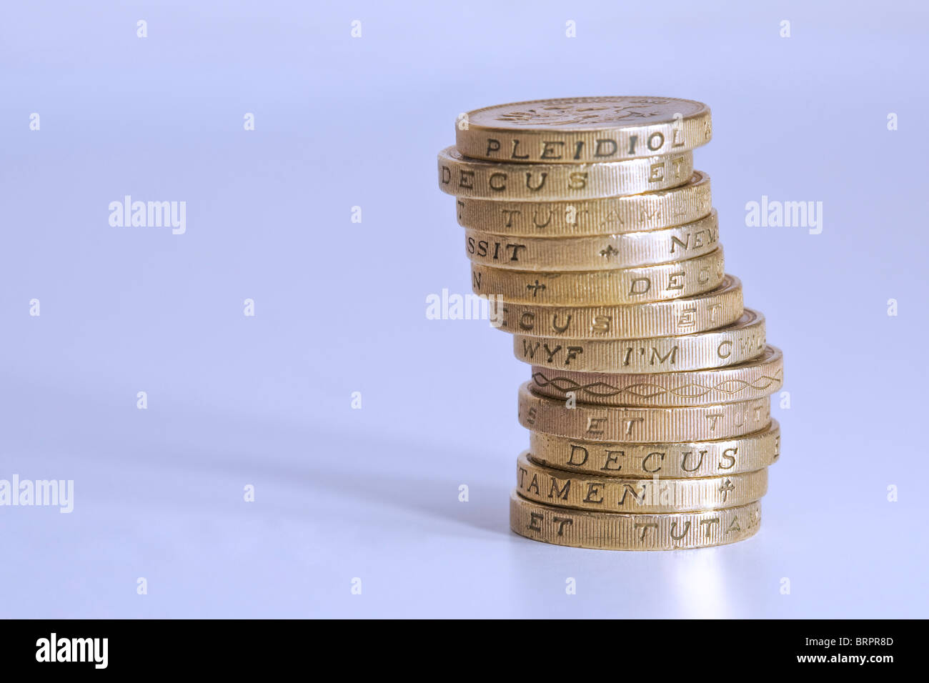 A stack of one pound coins Stock Photo - Alamy