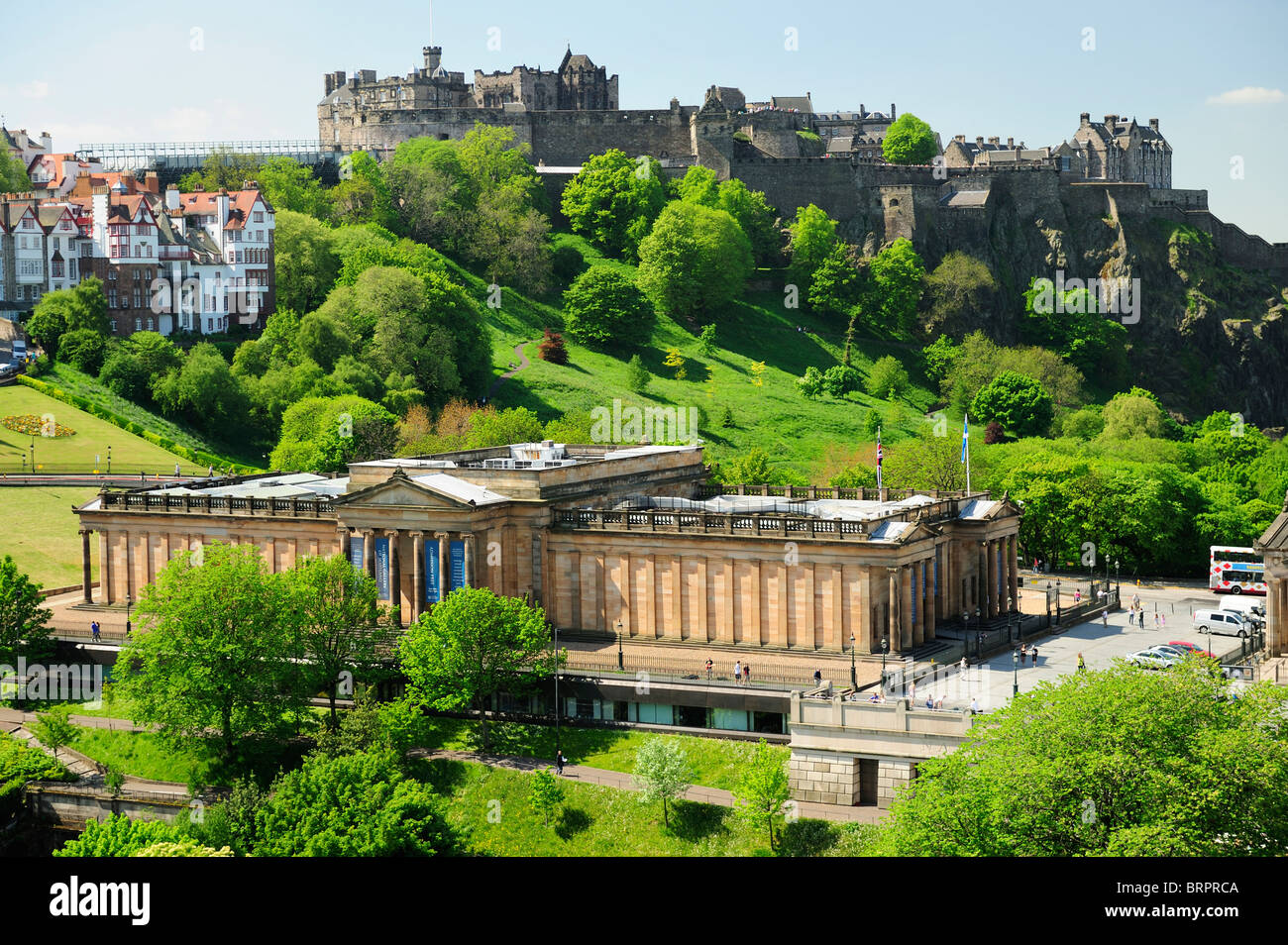 The Mound, Edinburgh Castle and Scottish National Gallery from the ...