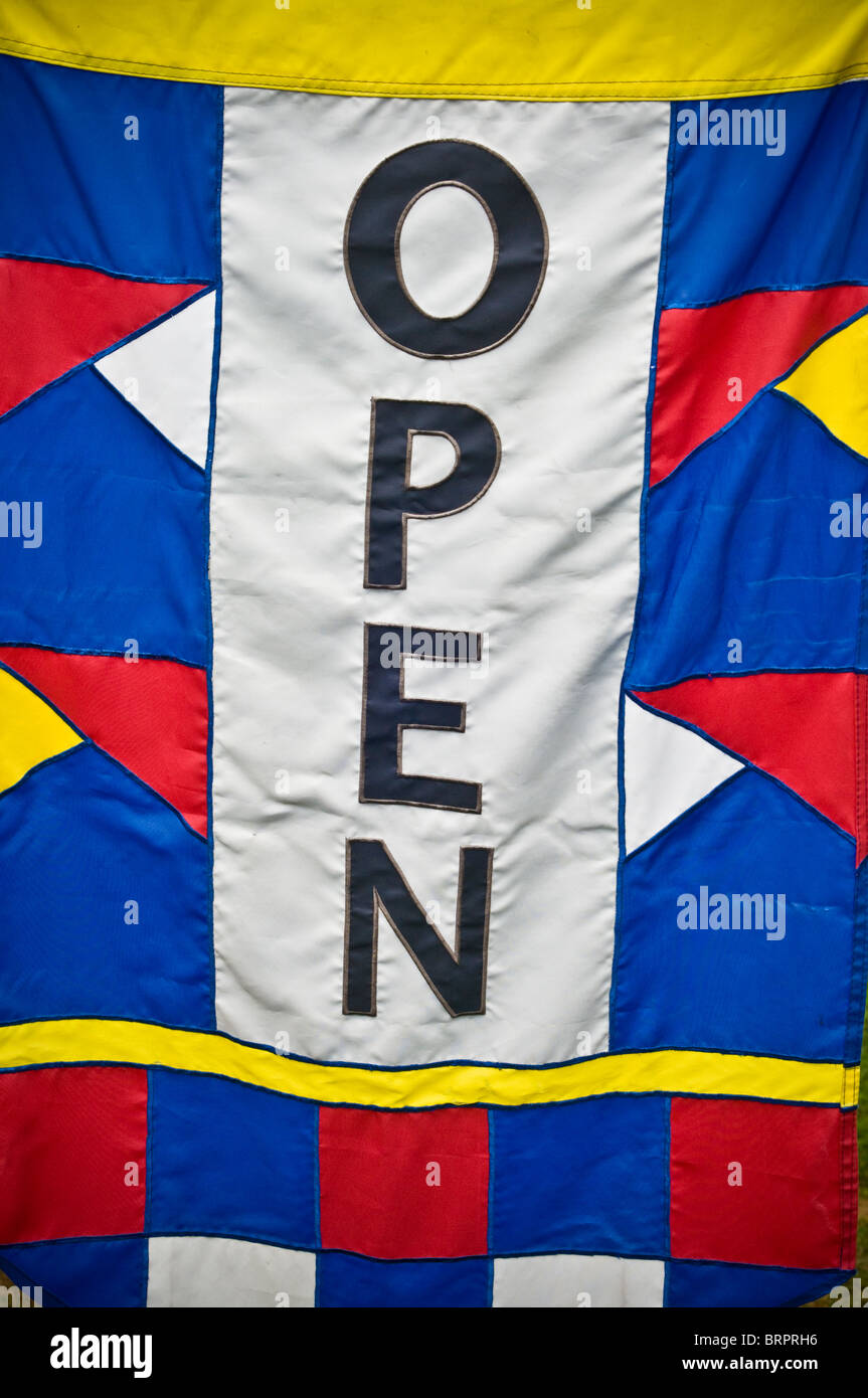Colorful open sign business Stock Photo - Alamy