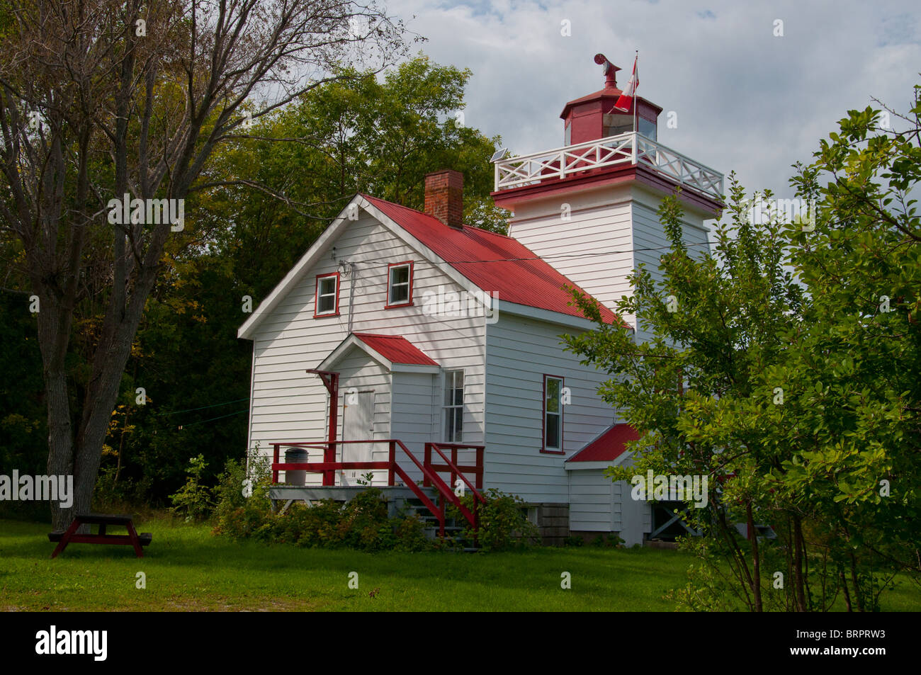 Lighthouse at Janet Head on Manitoulin Island Stock Photo - Alamy
