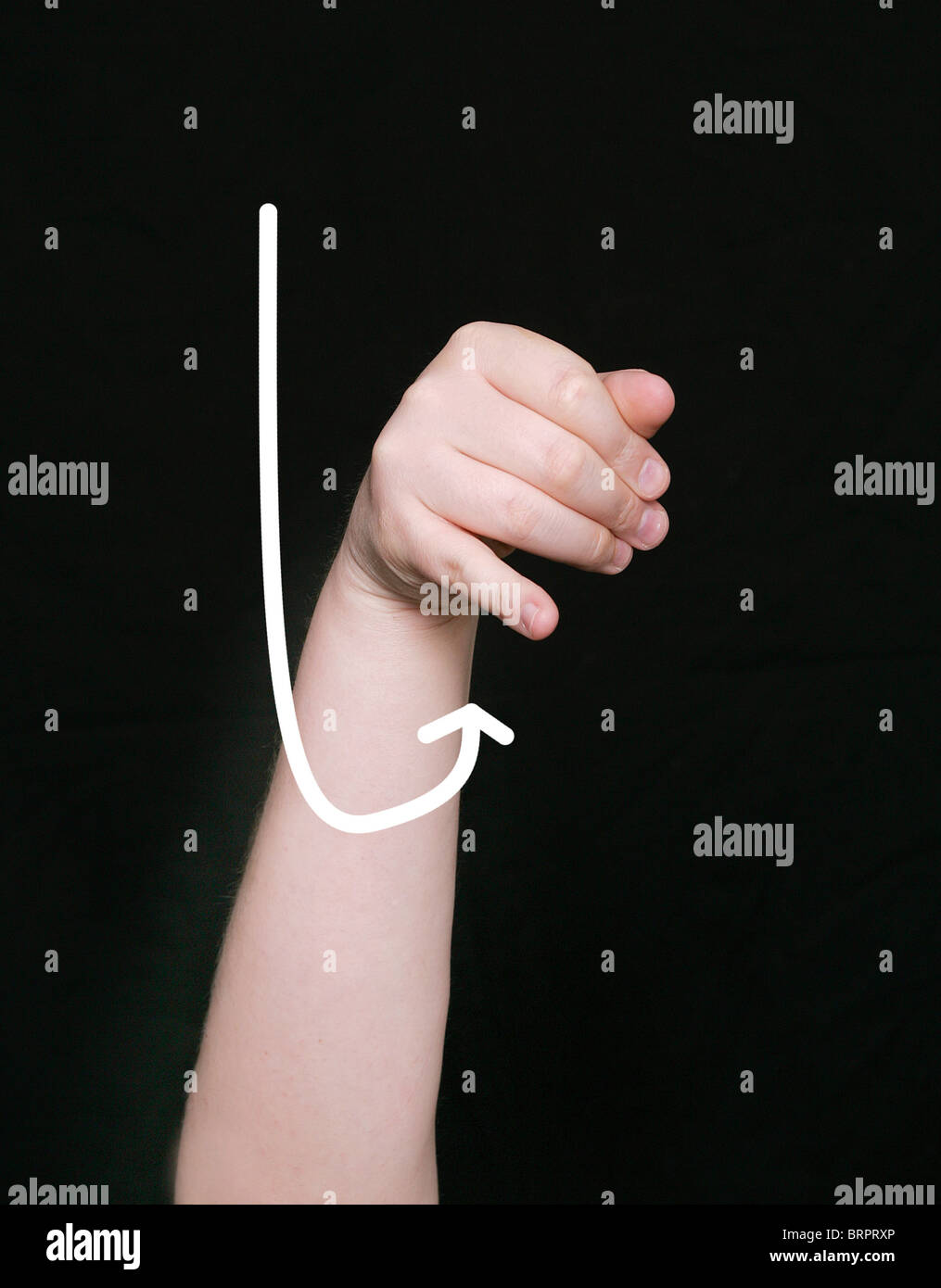 the letter j in sign language on a black background Stock Photo - Alamy